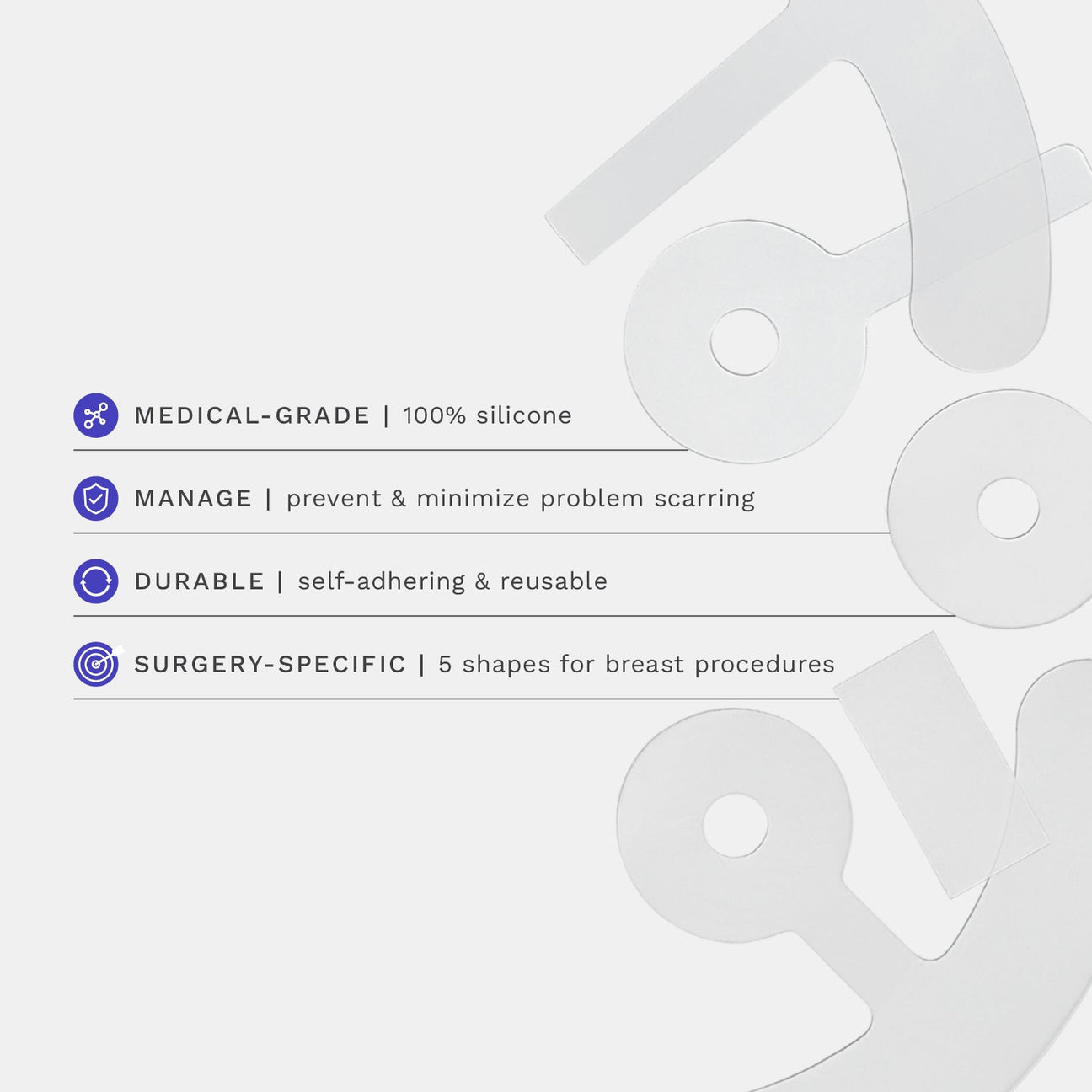 Scar Fx Silicone Sheeting for Breast Procedures - Fade Surgical Scars ...